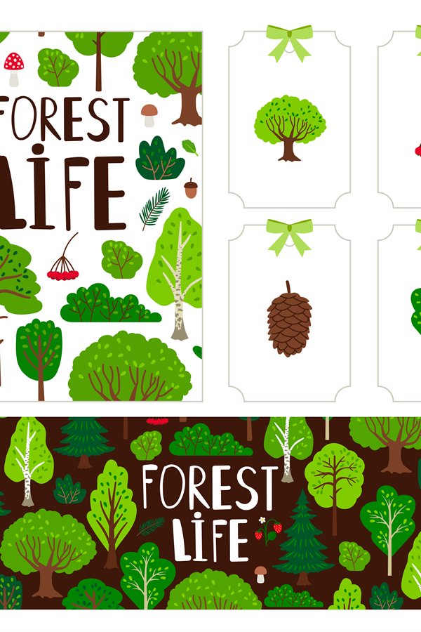 Trees banner tag card