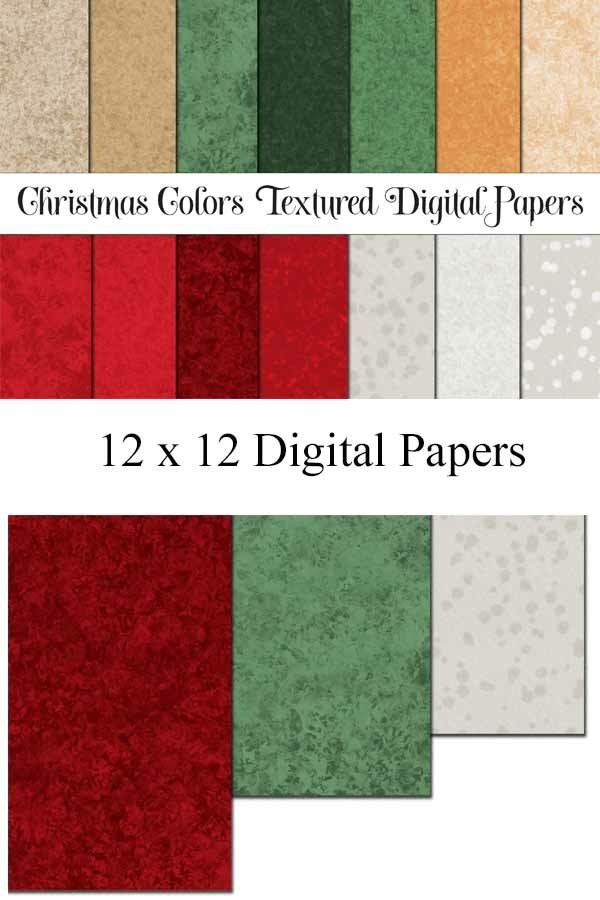 Christmas Colored Digital Scrapbook Paper