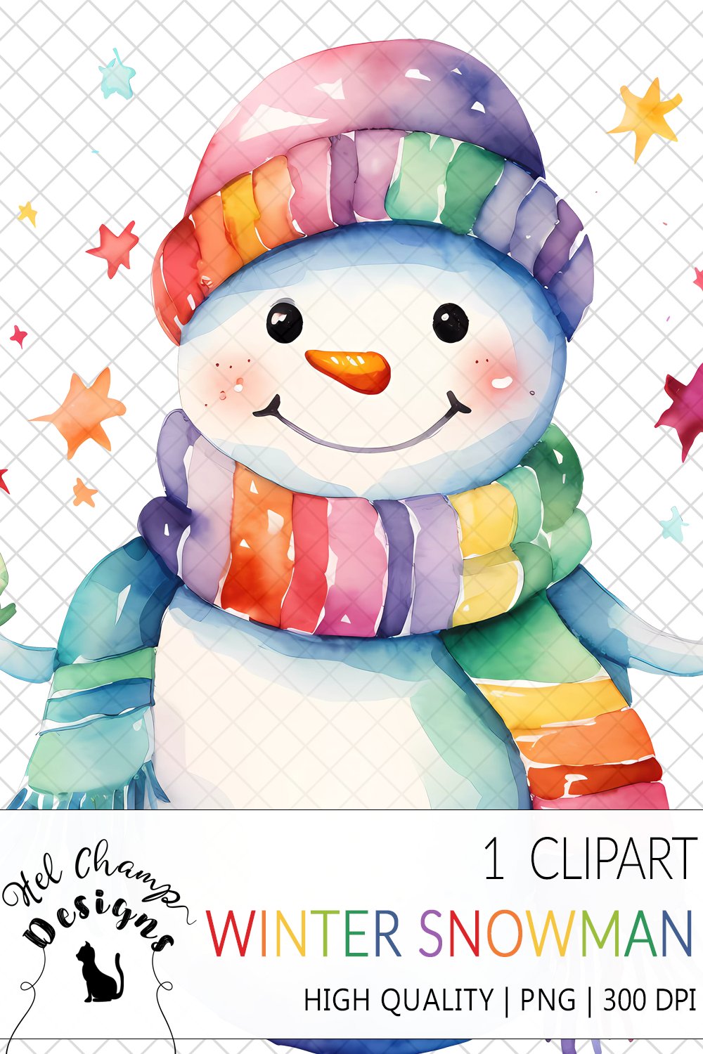 Snowman rainbow transparent clipart