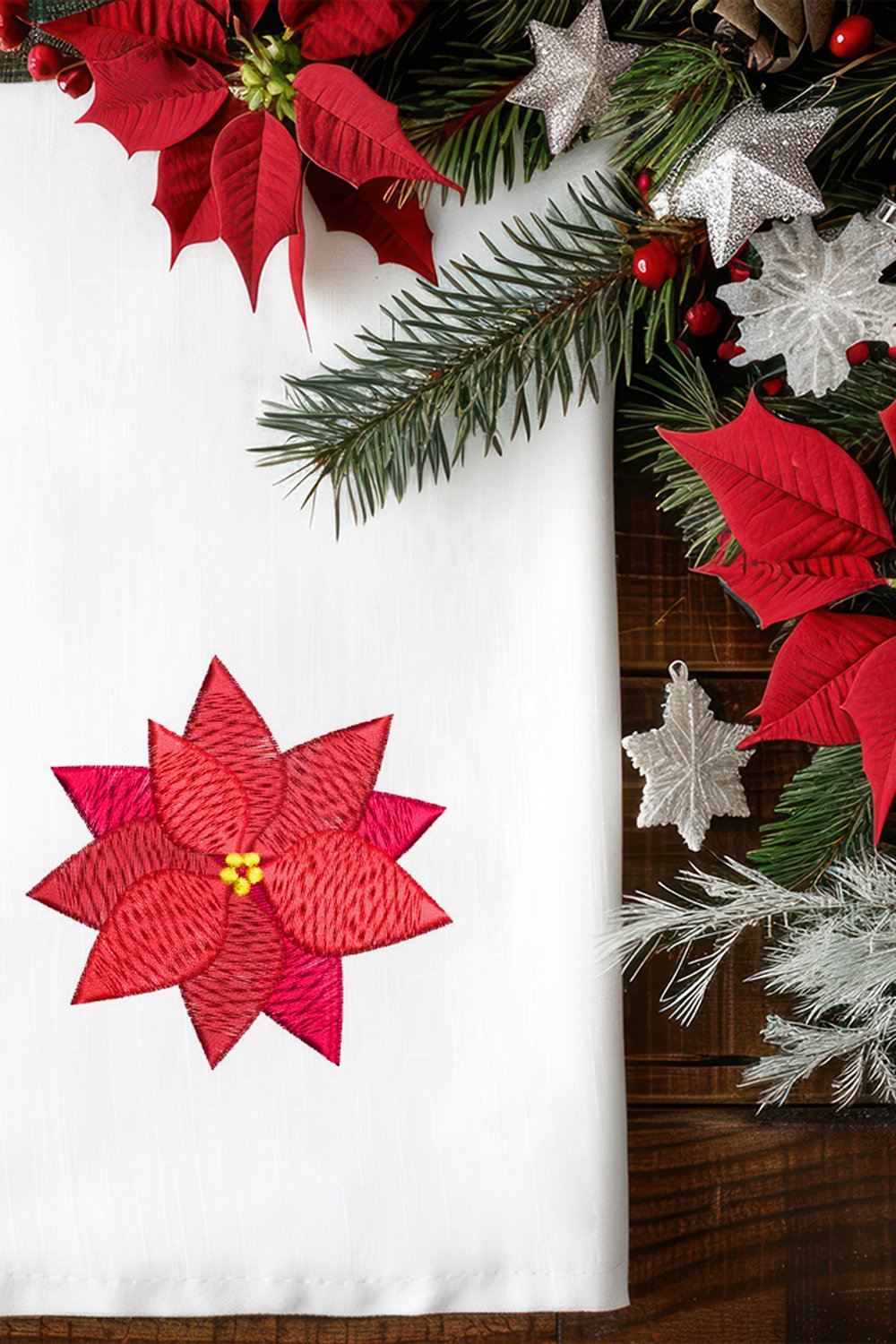Christmas Poinsettia Mini Embroidery File
