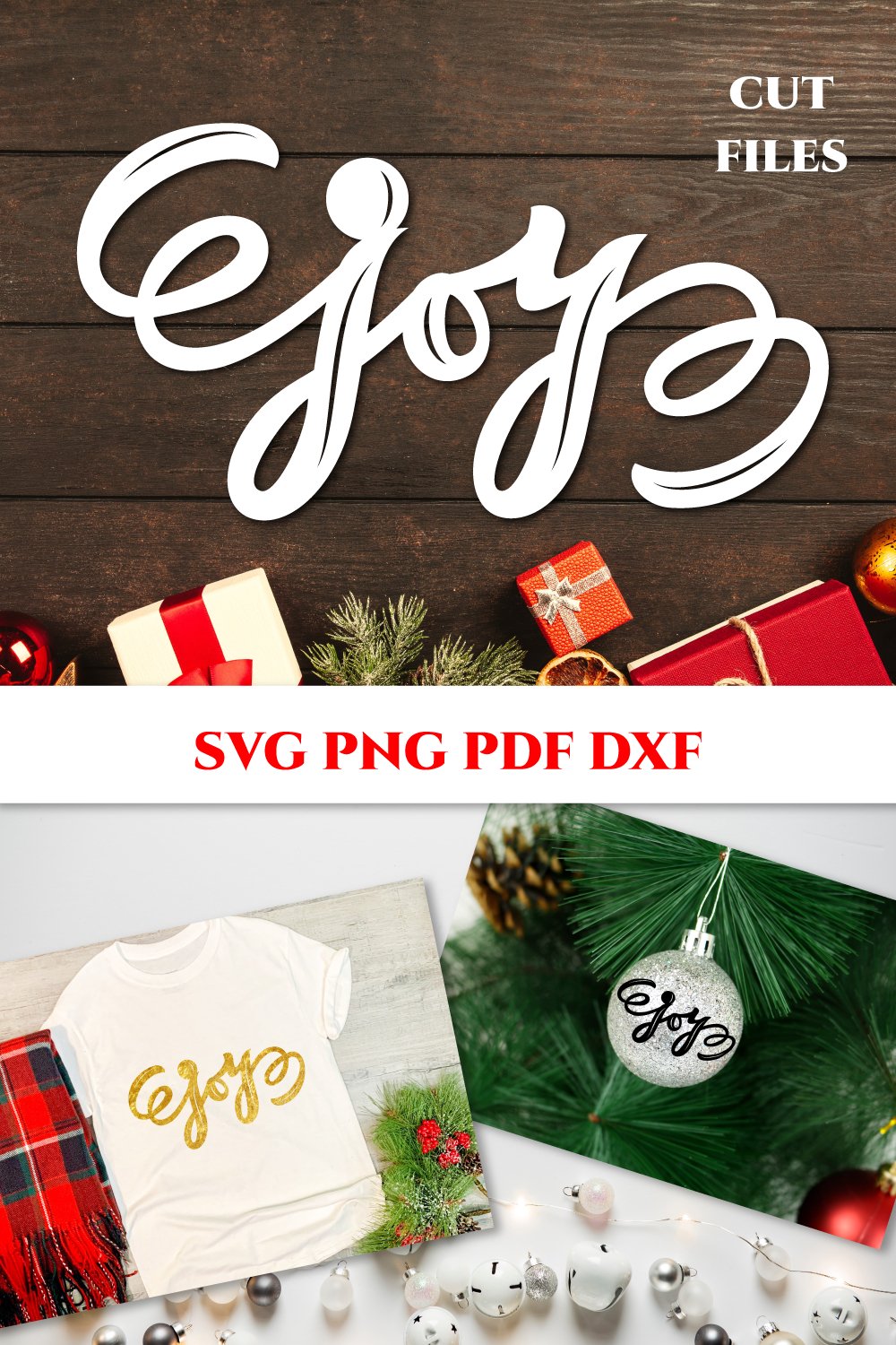 Joy Christmas word. Hand calligraphy lettering