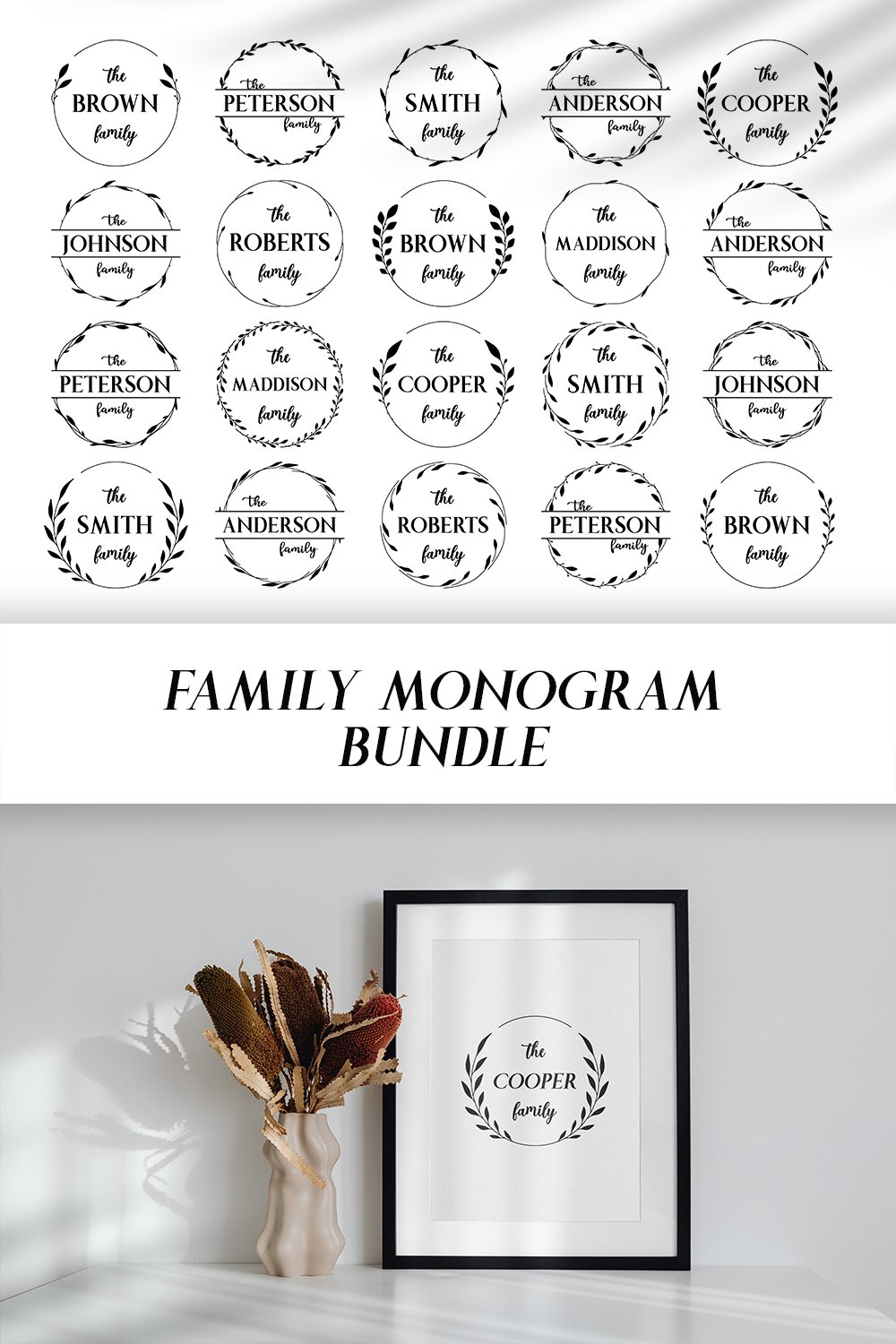 Family monogram bundle. Round signs collection (2083682)