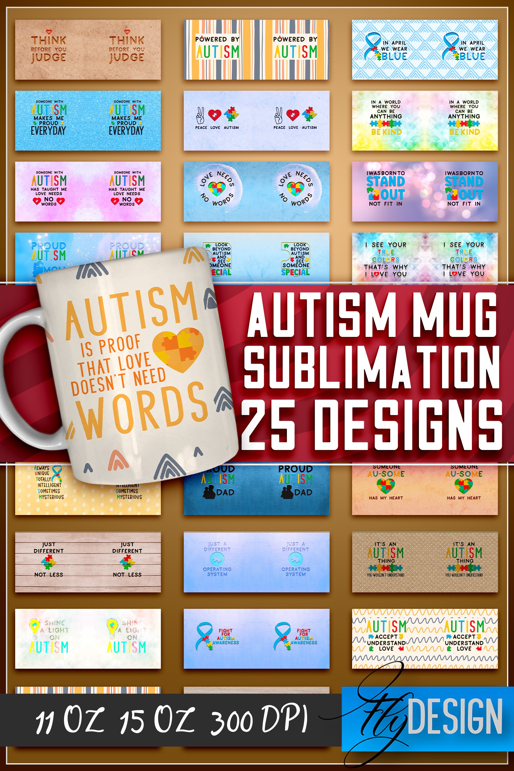 Autism Mug Sublimation Designs |Autism Awareness (3302088)