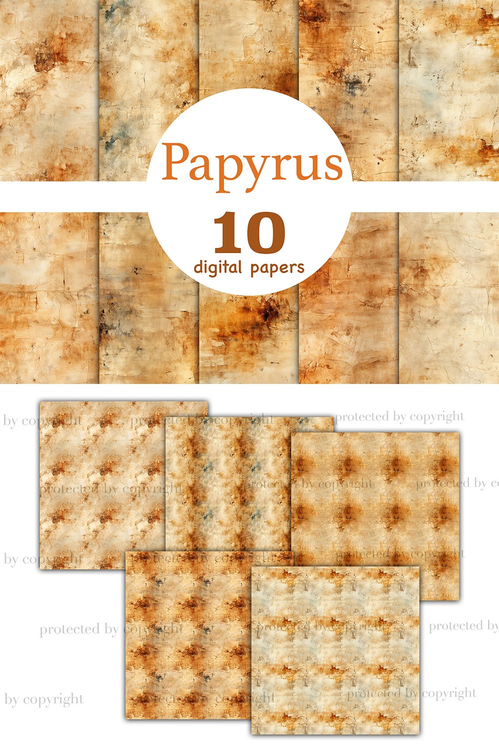 Papyrus Digital Papers | Vintage Background Bundle
