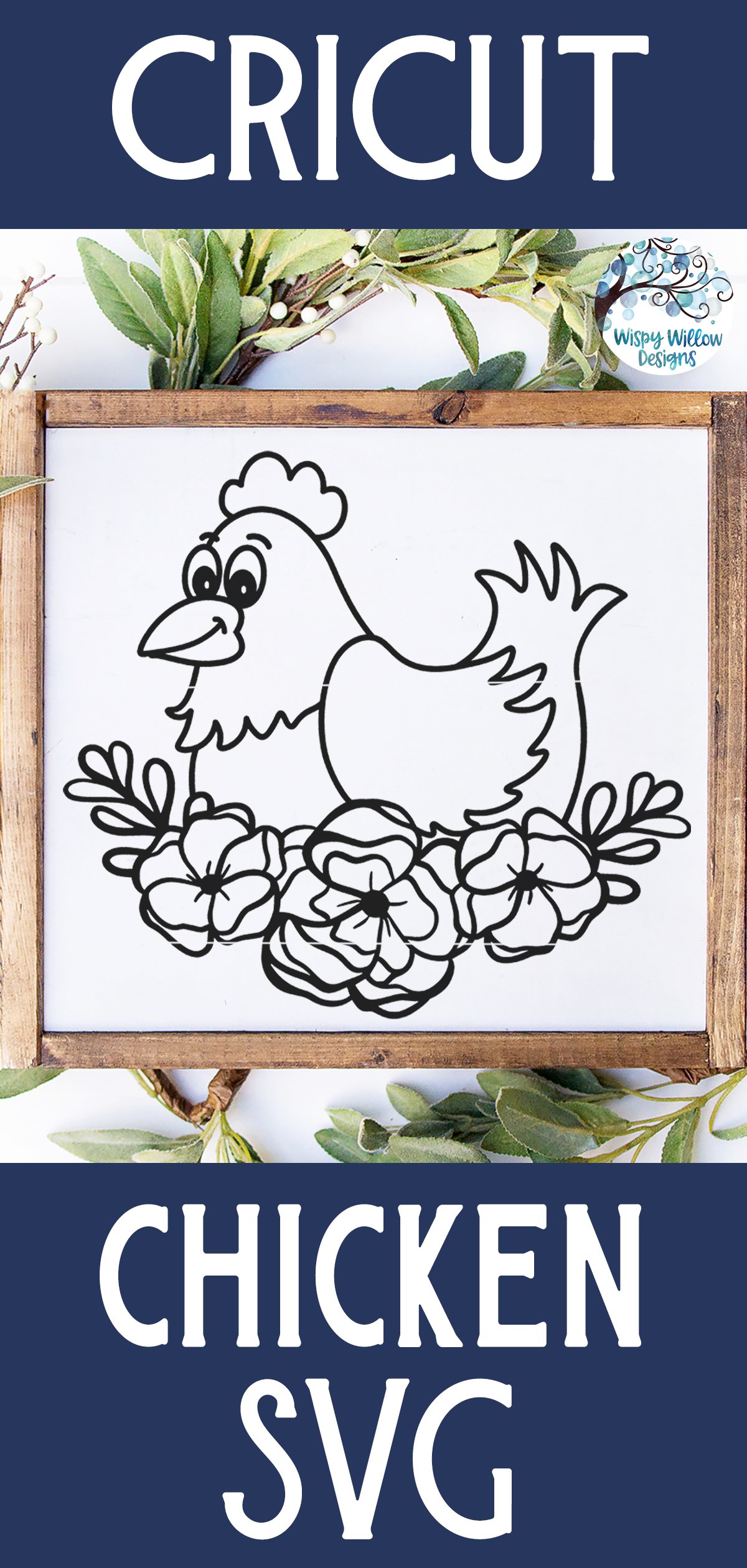Floral Chicken SVG (1361180)