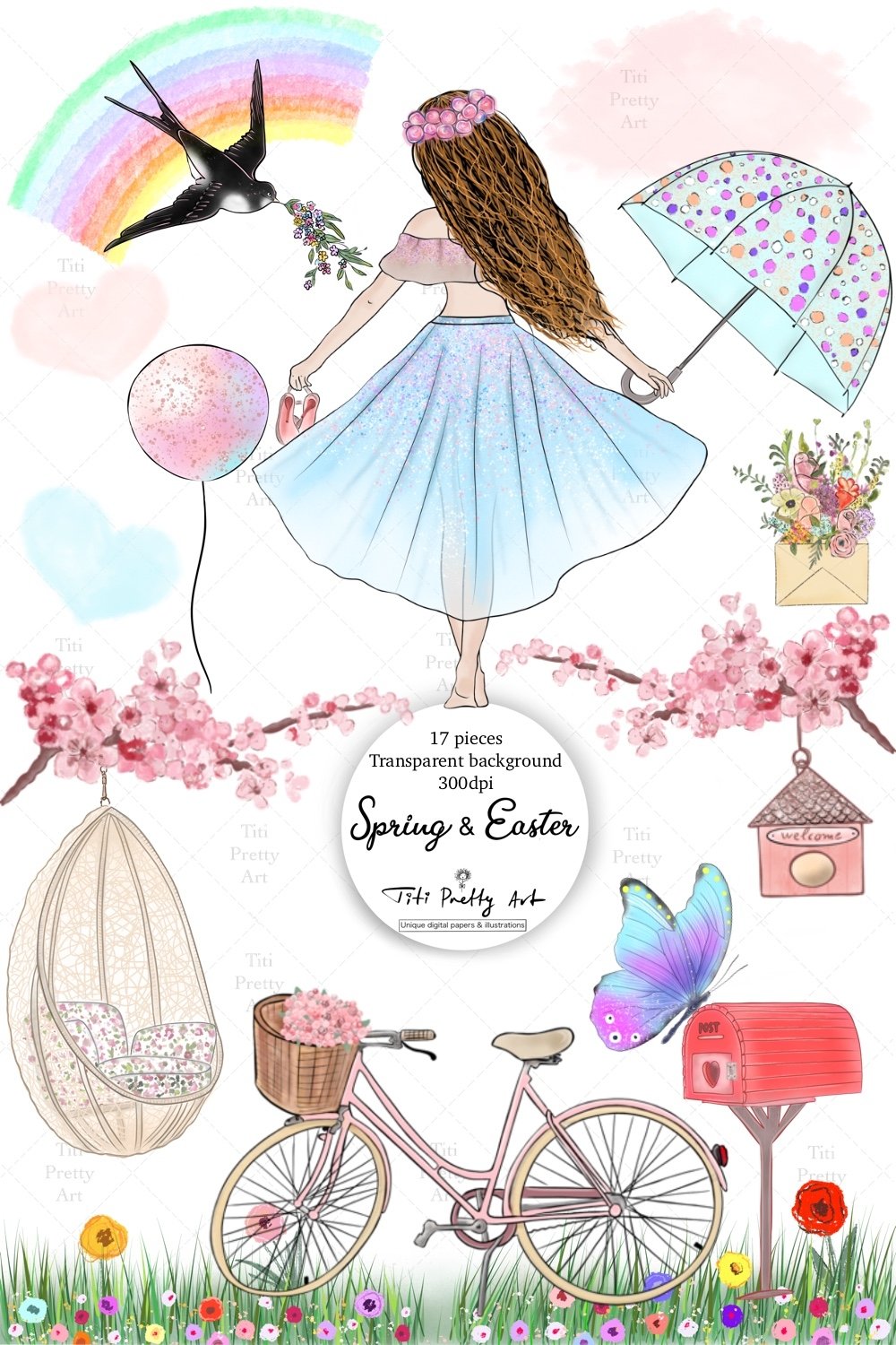 Spring Clipart, Welcome Spring Bundles