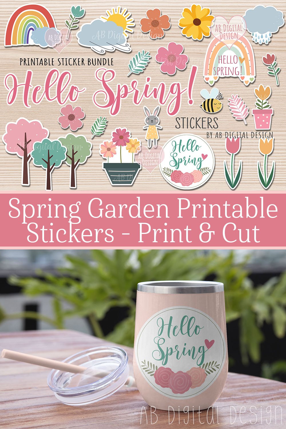Spring Garden & Flowers Printable Sticker Bundle