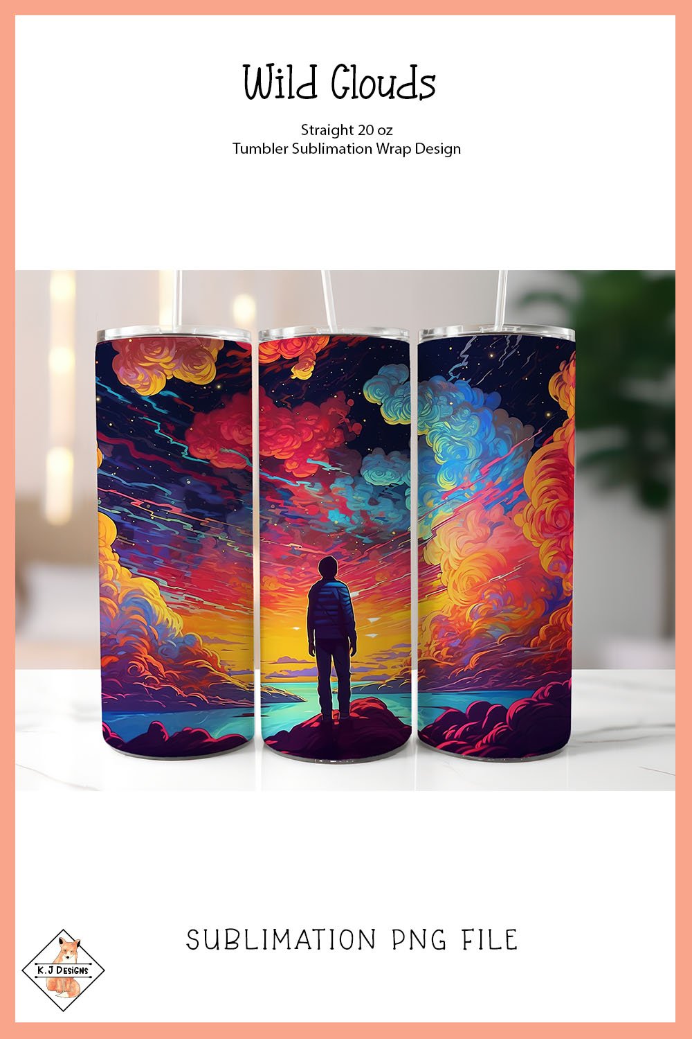 Wild Clouds Sublimation Tumbler Wrap