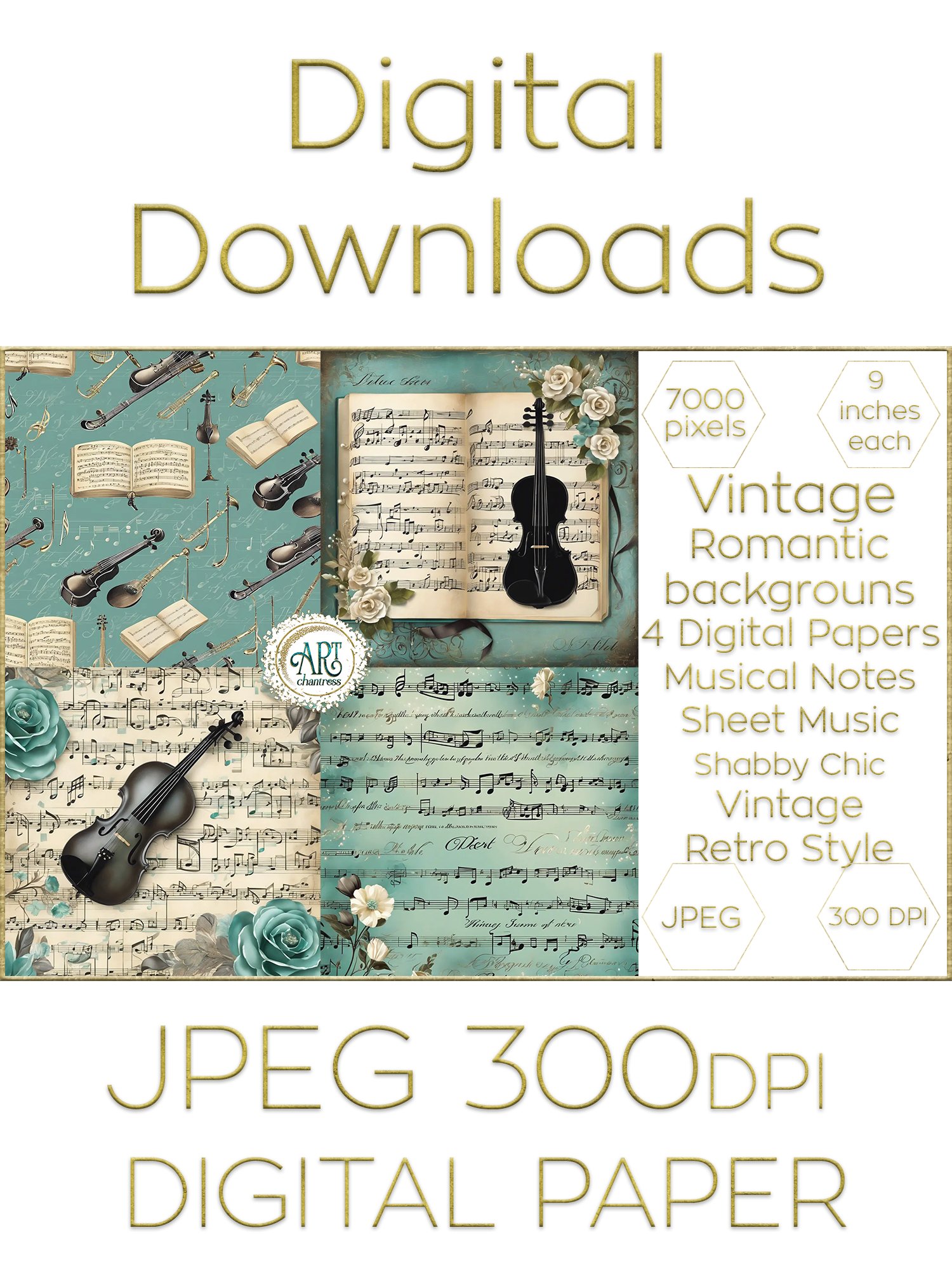 Vintage Classic Sheet Music Scrapbook Pages (4001984)