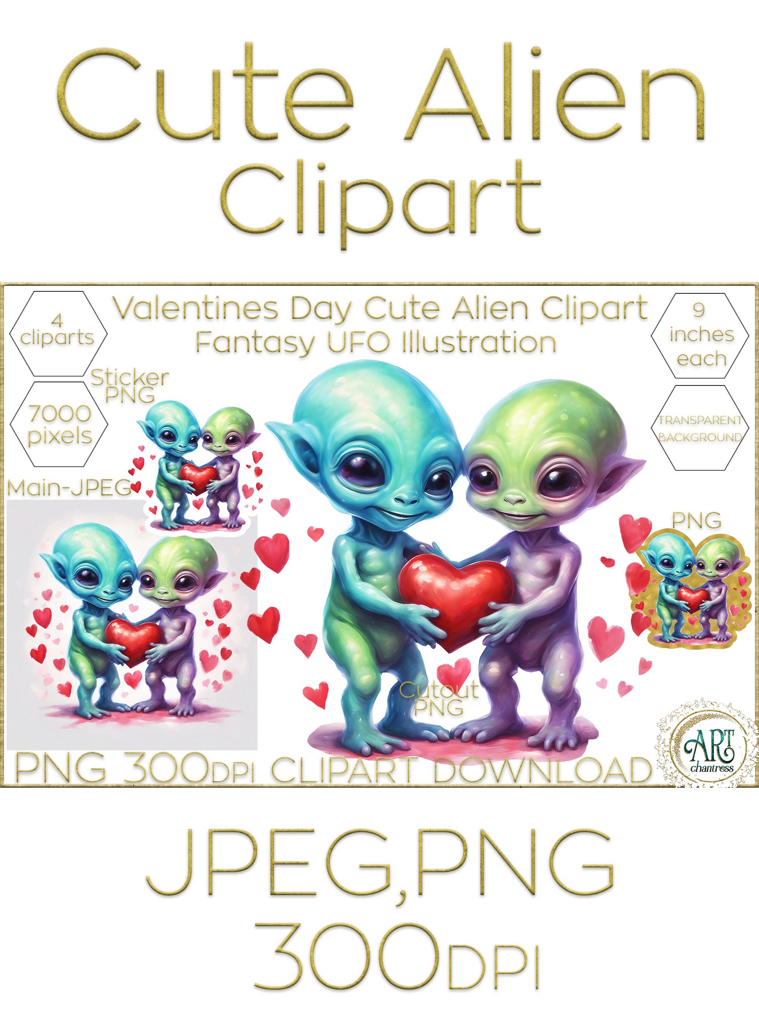 Funny Alien Clipart Fantasy Cute Space Designs (3068170)