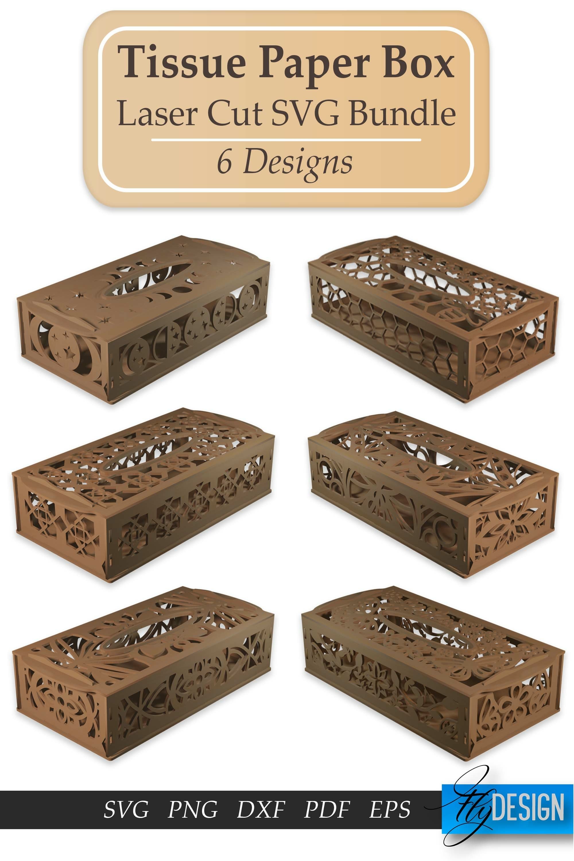 Tissue Paper Box | Laser Cut SVG Bundle | CNC files