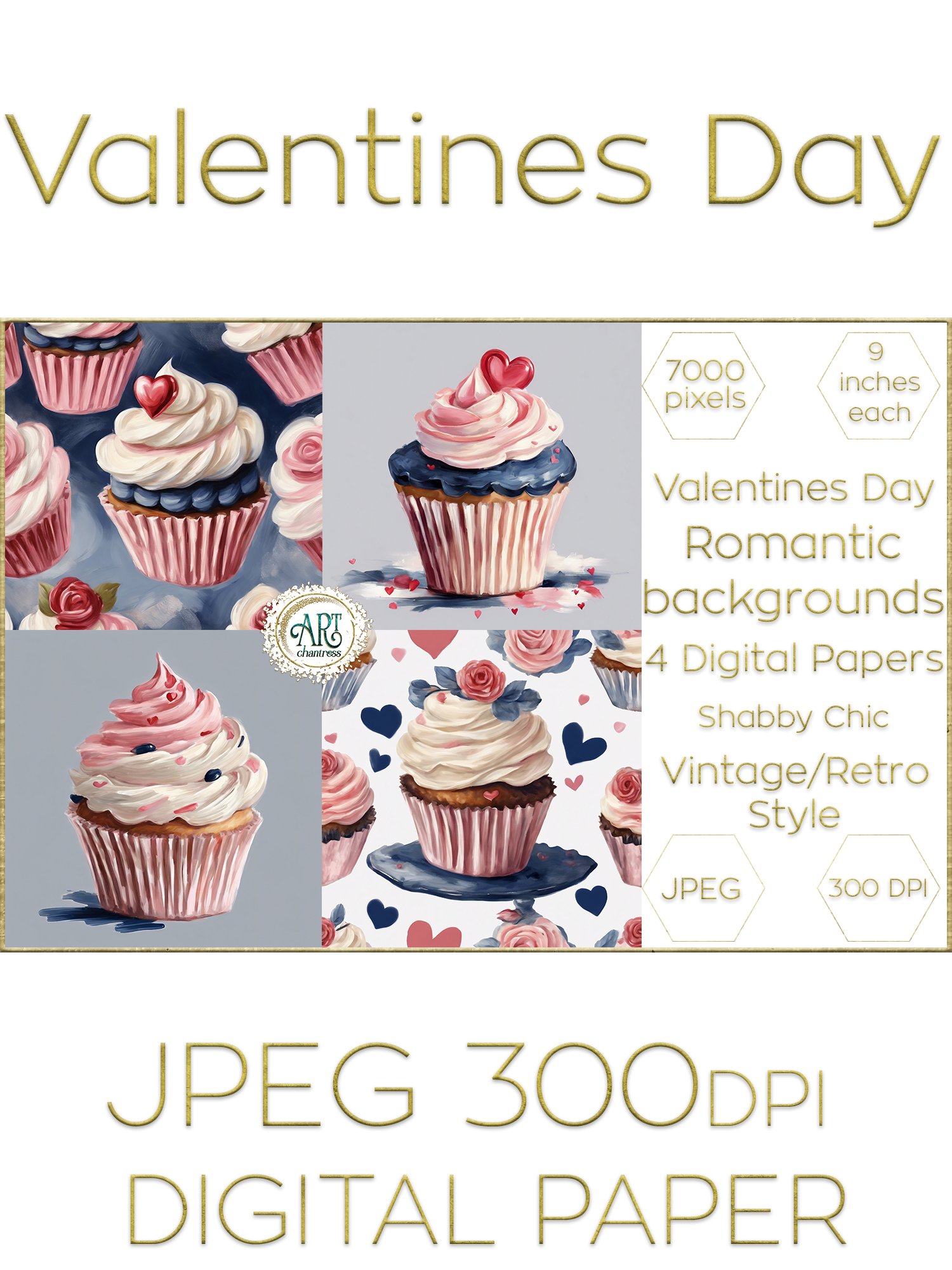 Valentines Day Sweets Illustration Digital Papers (3176213)