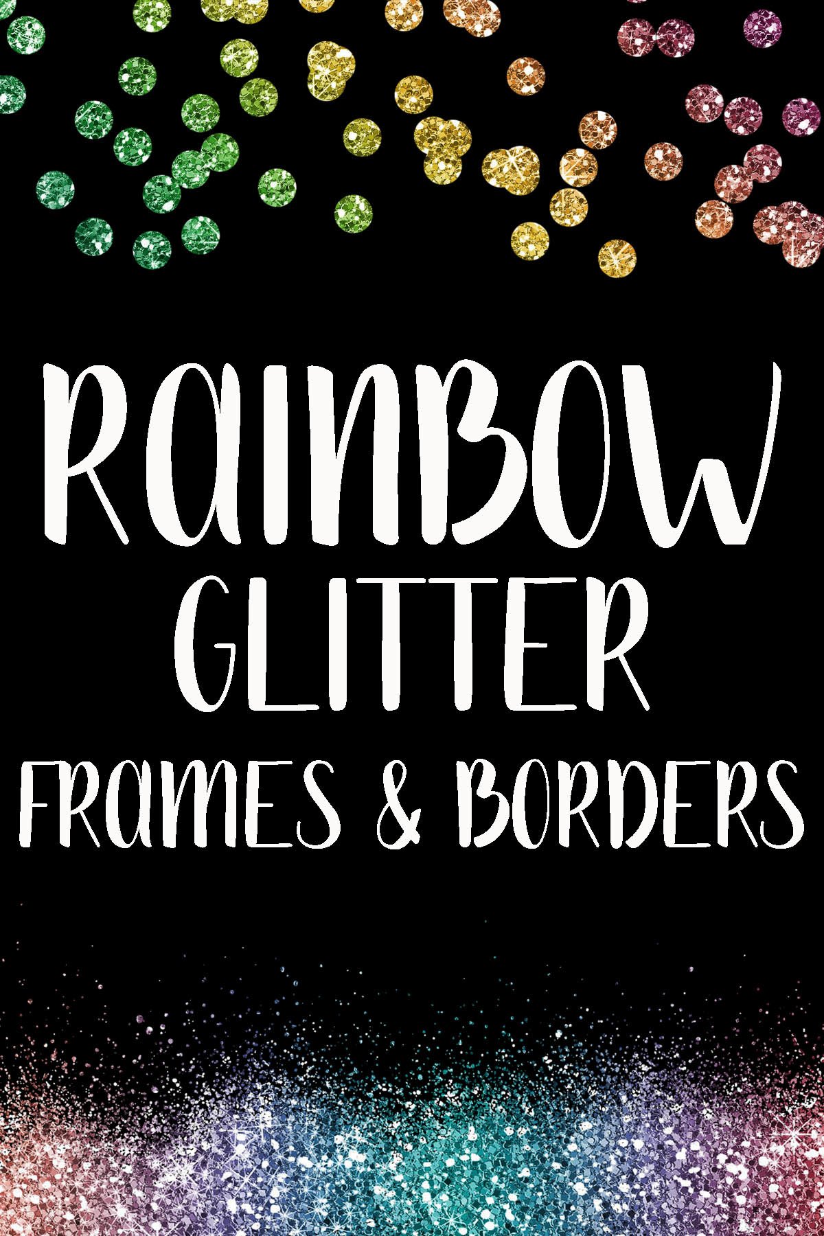 Rainbow Glitter Frames and Borders Clip Art (577349)