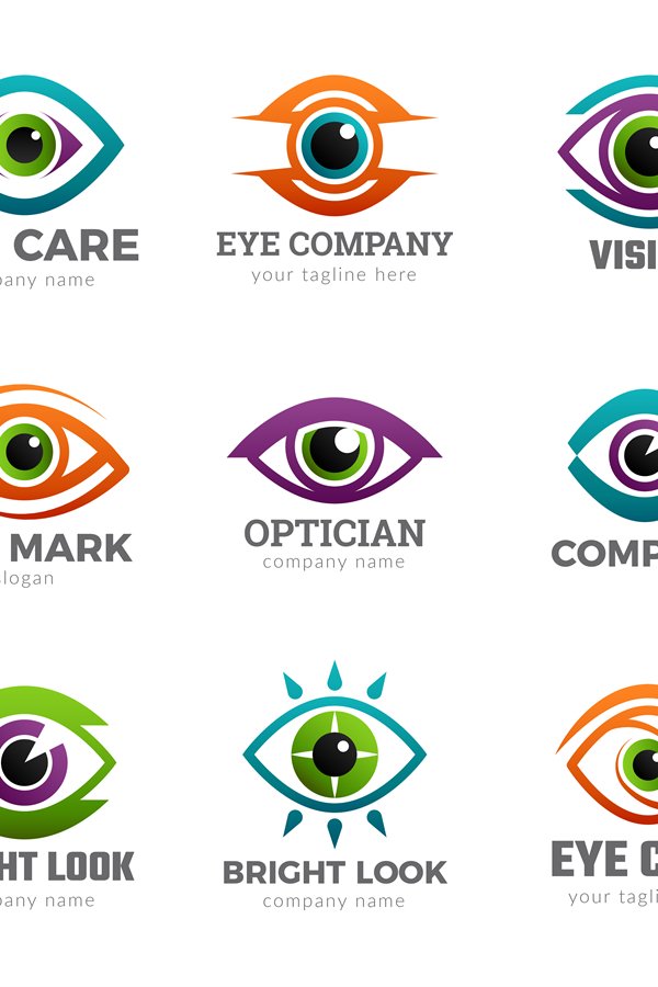 Eyes logo. Optical symbols for ophthalmology clinic clean vi