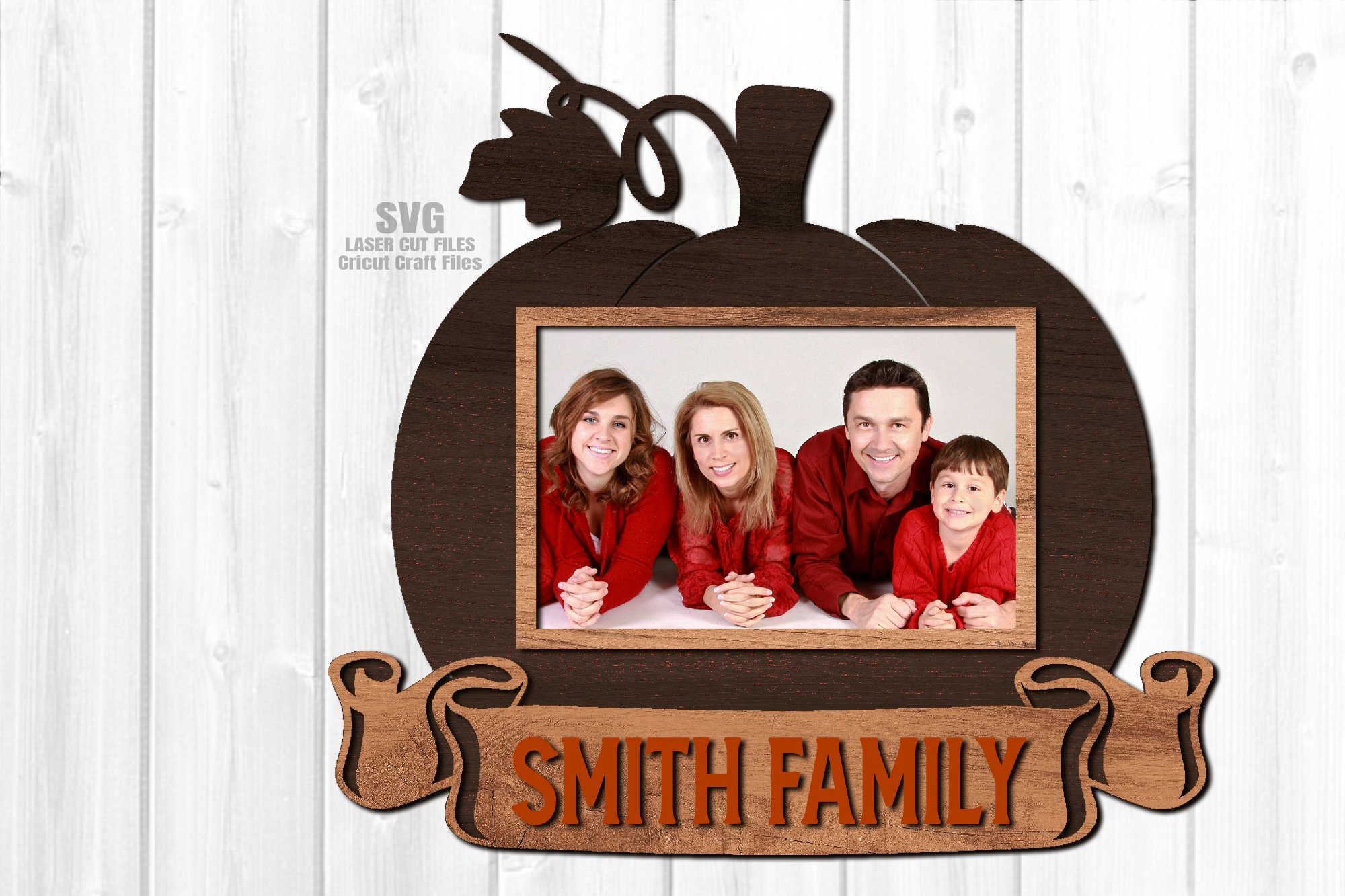 Fall Picture Frame SVG | Monogram Pumpkin SVG Laser Files