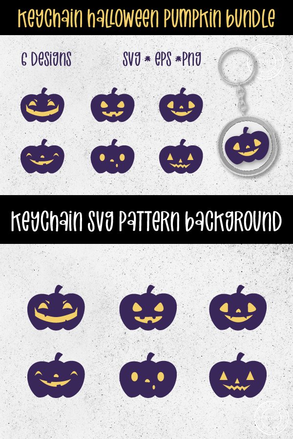 Halloween pumpkin faces. Happy Halloween keychain (1517370)