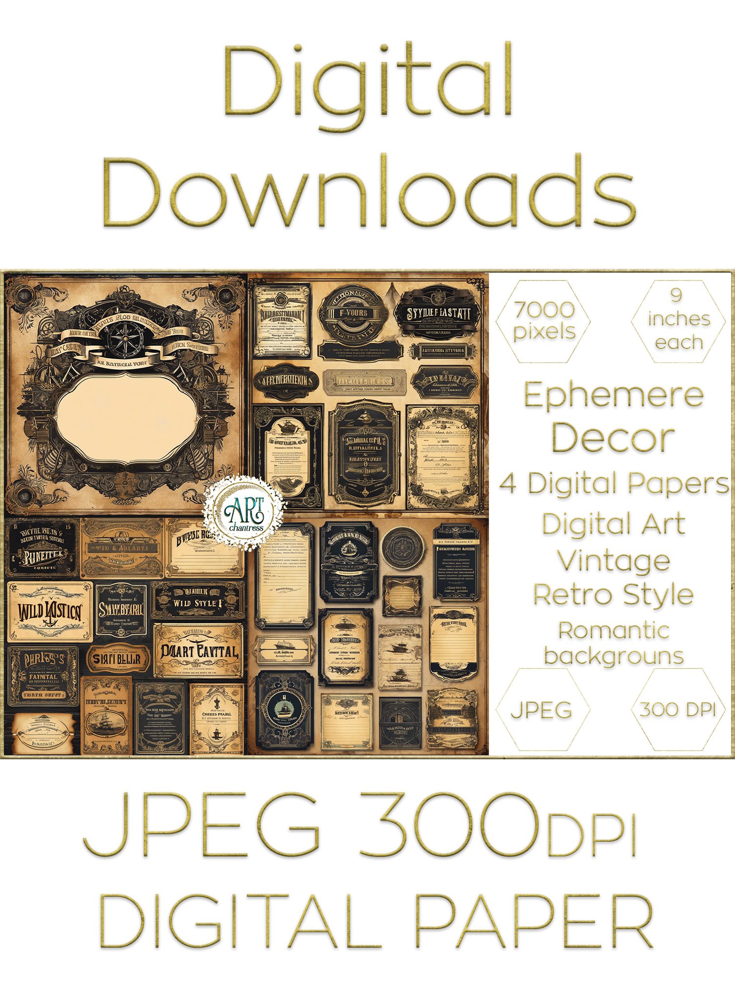 Vintage Old Newspapers Digital Papers Fantasy (3611131)