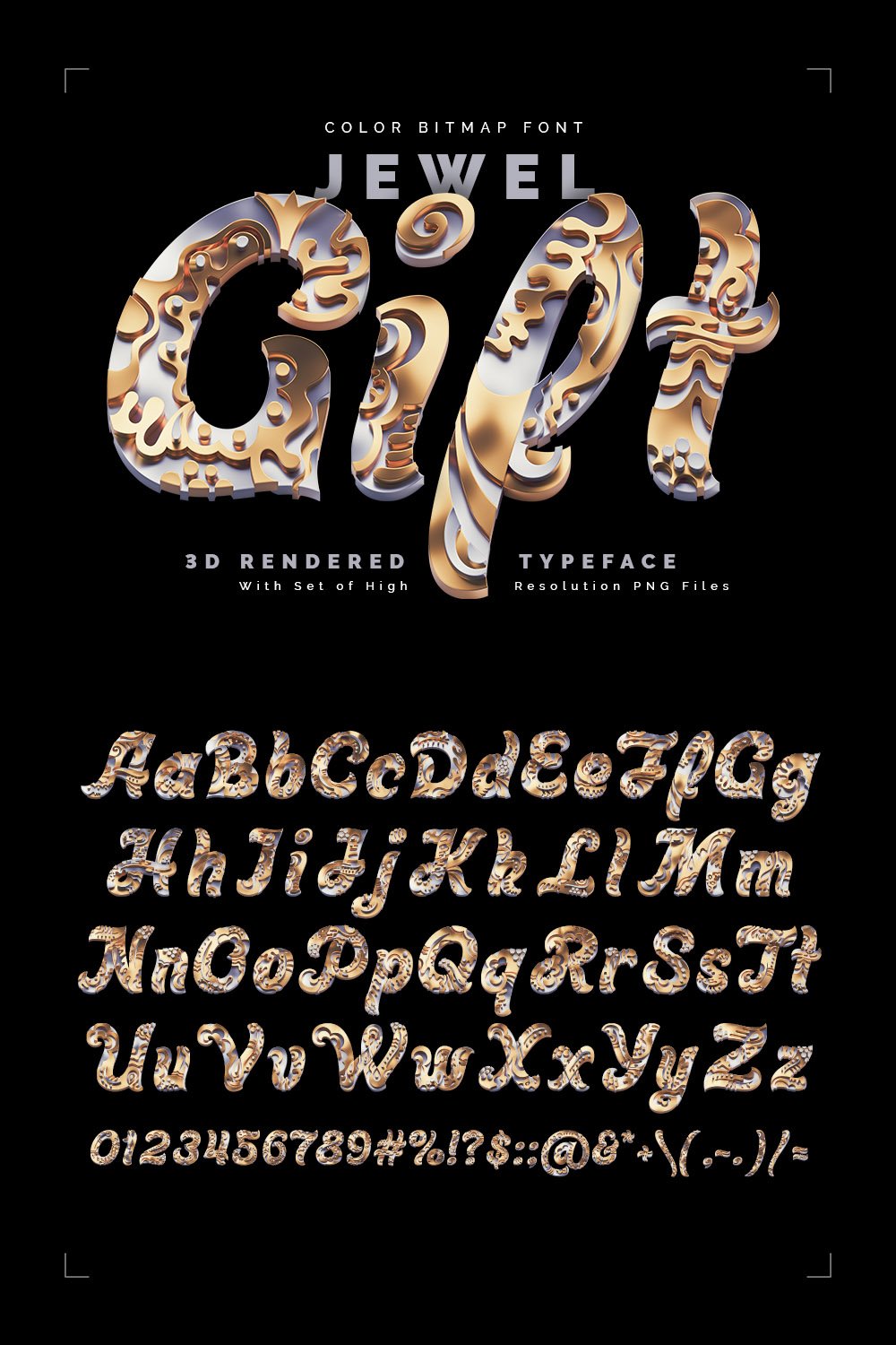 Jewel Gift - Color Bitmap Font