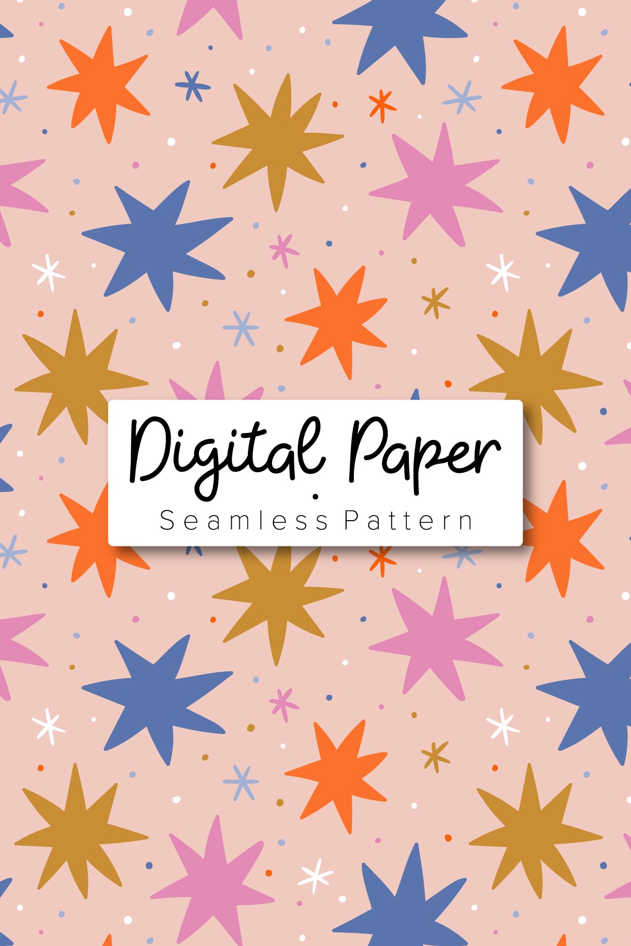 Stars pattern. Stars digital paper. Seamless pattern.