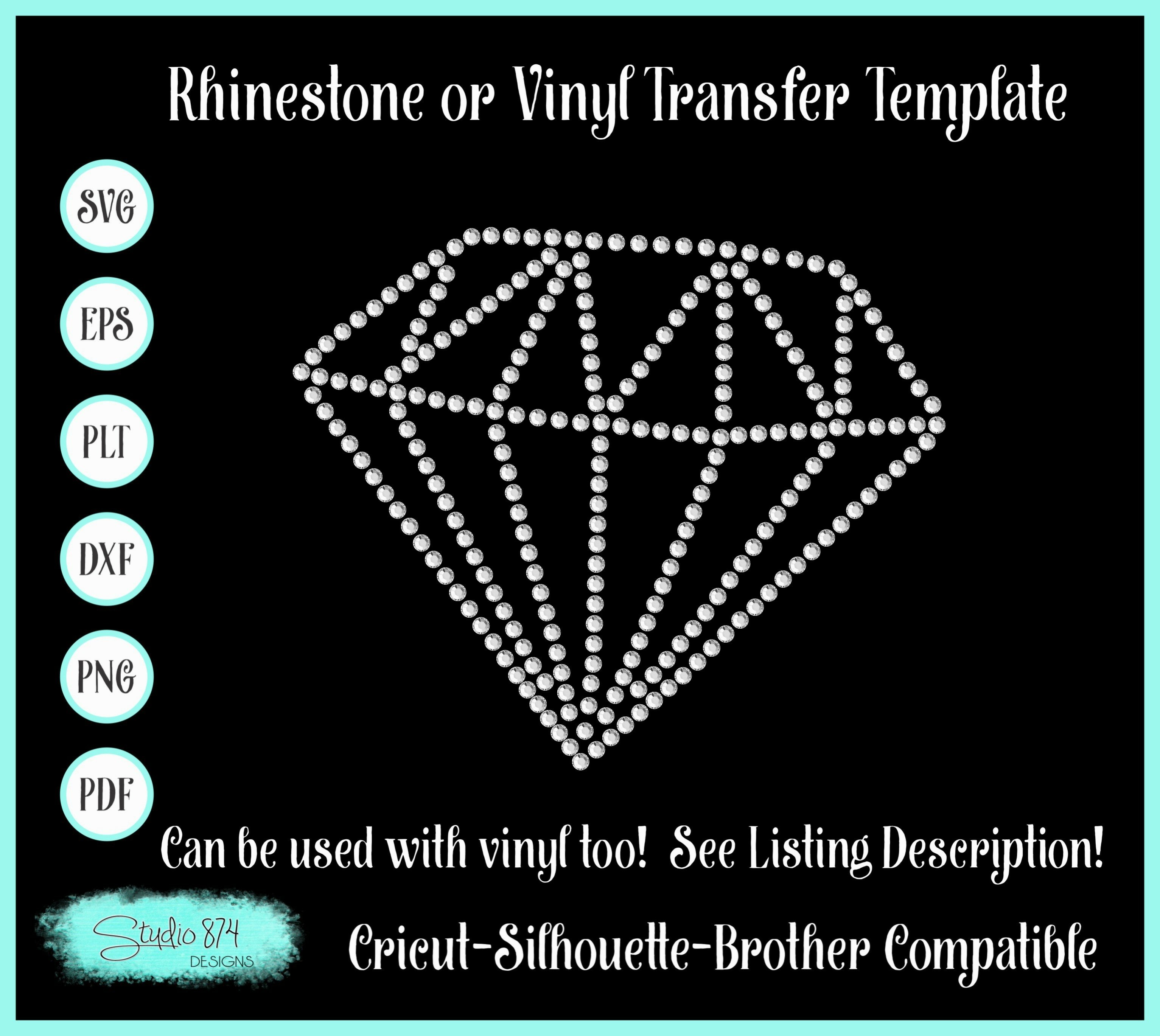 Diamond Rhinestone SVG Template - Small R4