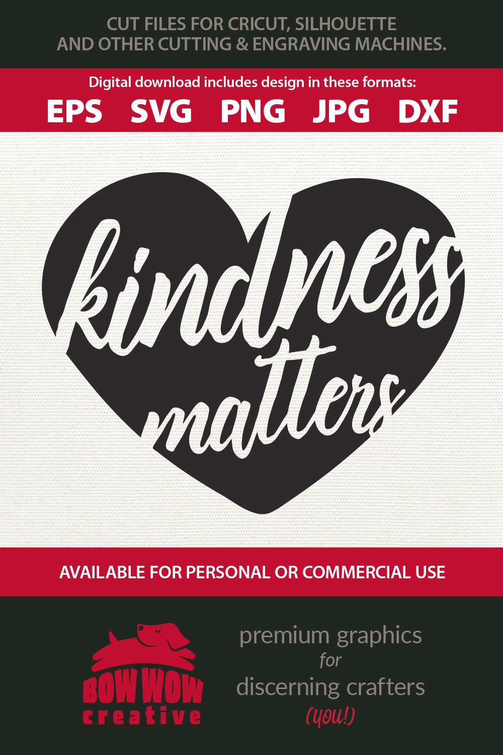 Kindness Matters in Heart Clipart & SVG Cutting File