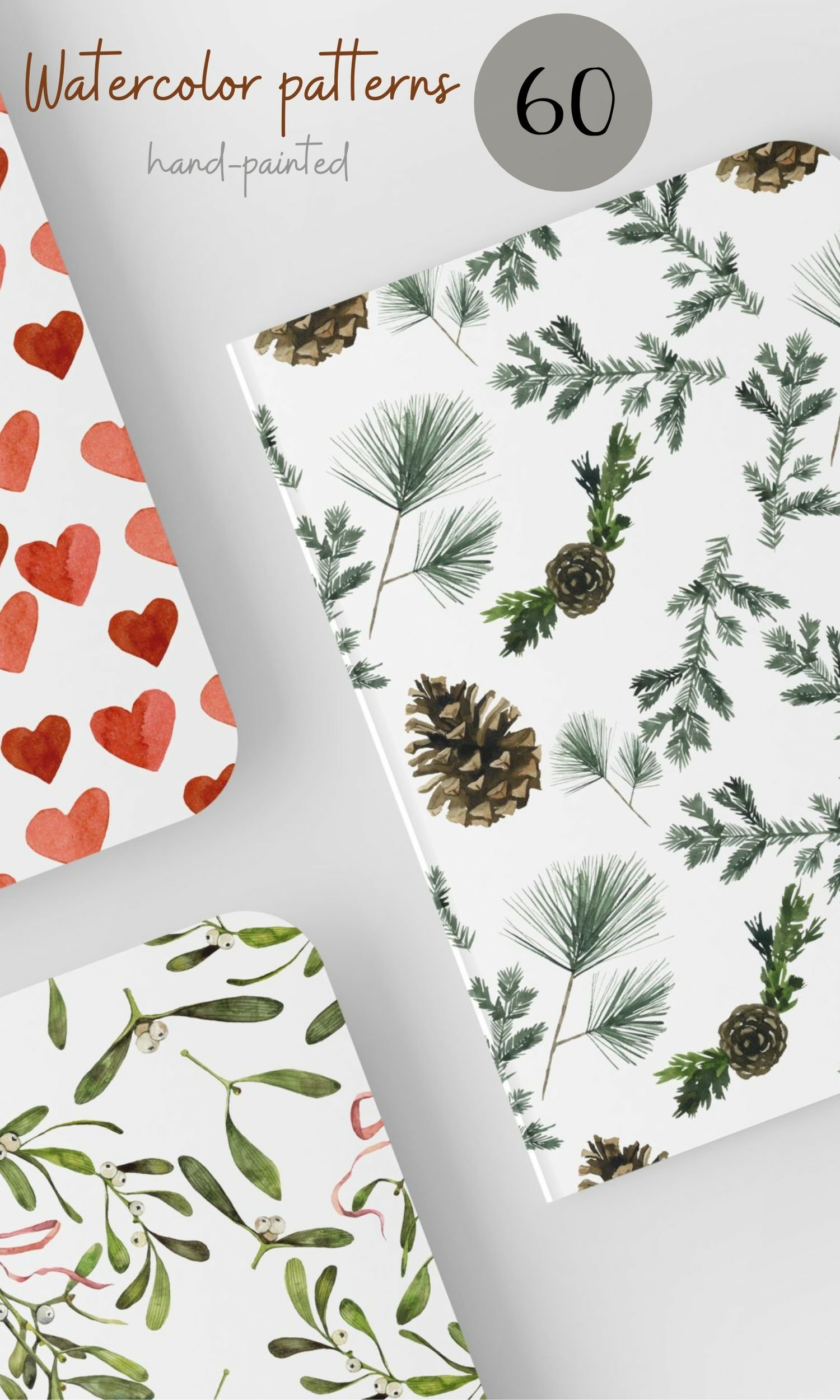 Watercolor seamless patterns
