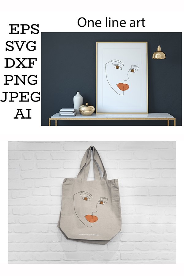 One line art woman faces SVG, modern abstract (1770502)