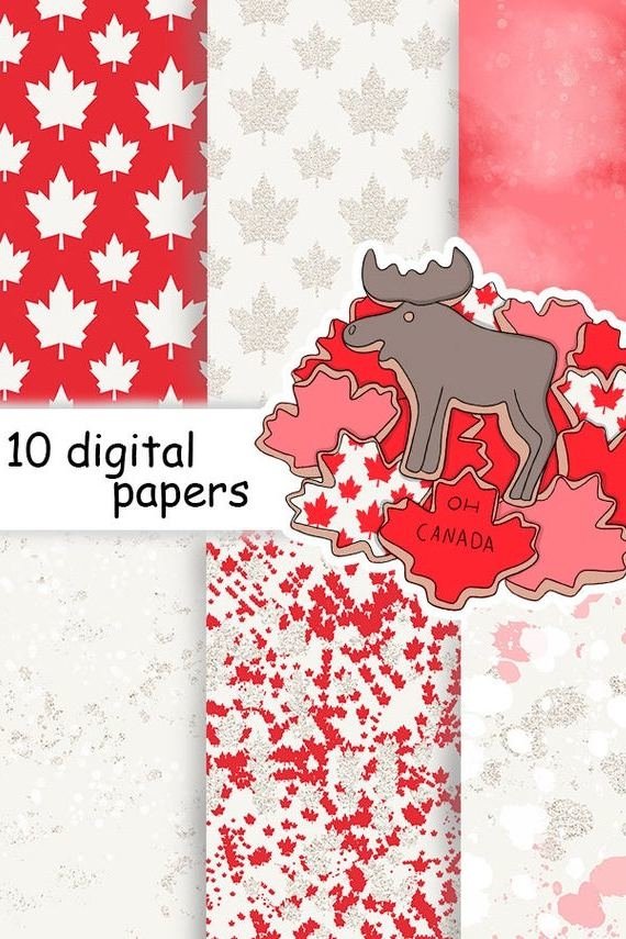Canada Day PATTERN Fashion Illustration Patriotic USA JPEG