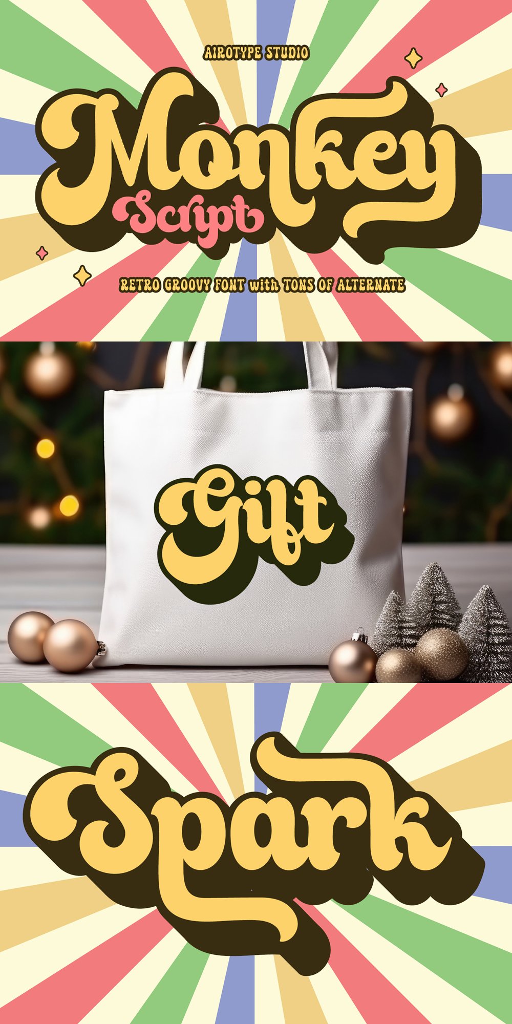 Monkey Script - Groovy Retro Font Script