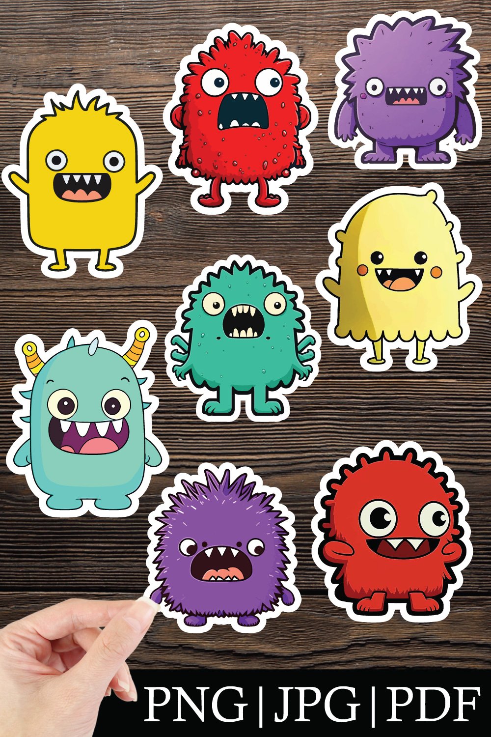 Cute Monster Stickers Kawaii PNG, Monster Planner Stickers