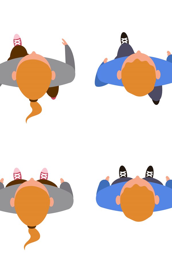 Top view people characters. Men and women character walking