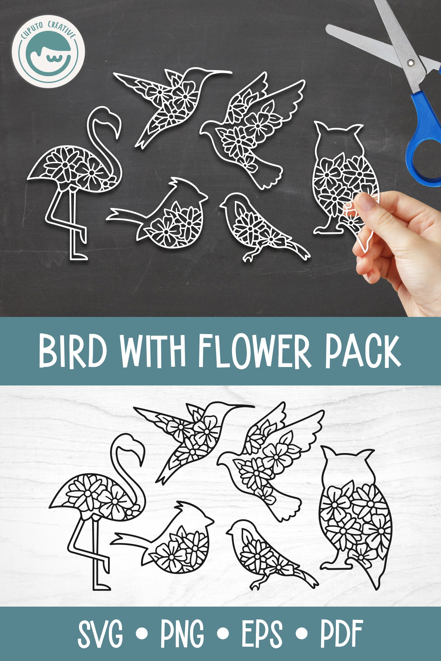 Bird SVG Papercut With Flower Shape Mini Bundle (1189161)