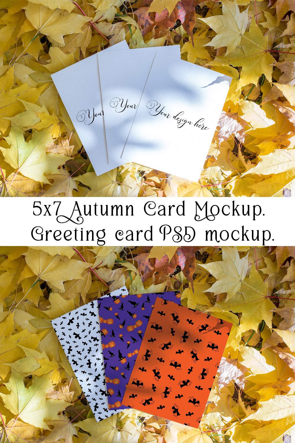 5x7 Autumn Card Mockup. Fall Mockup. Greeting card mockup