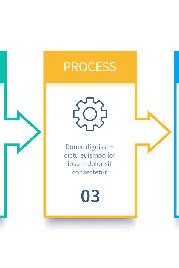 Process chart. Arrows diagram, flowing processes and busines