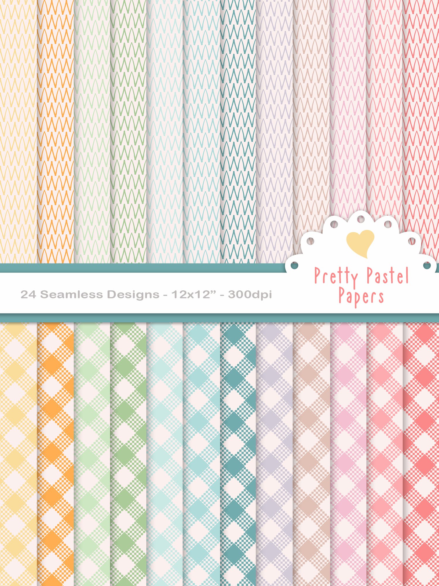 Pretty pastel buffalo plaid papers, seamless paper pattern