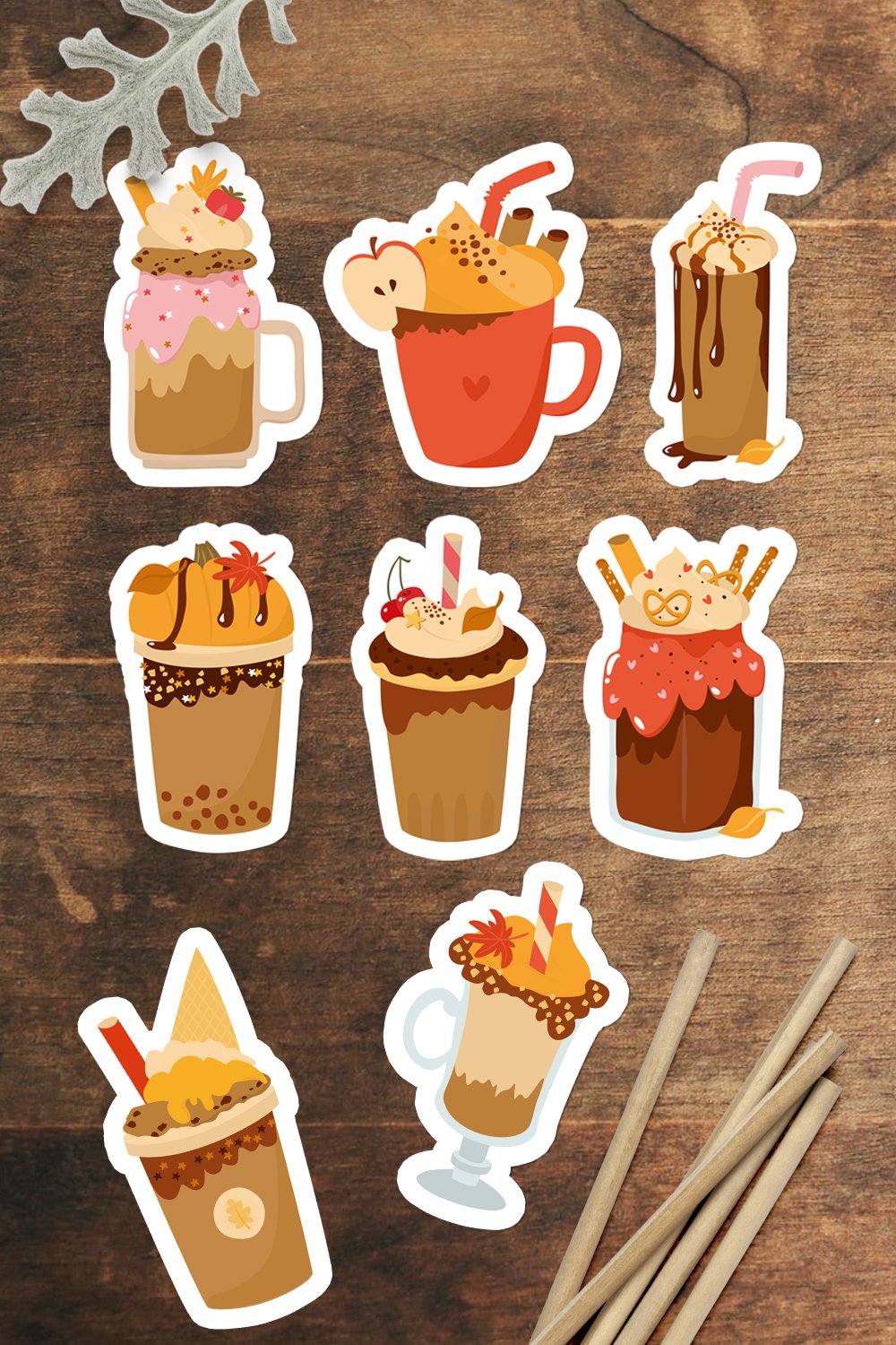 Fall coffee stickers