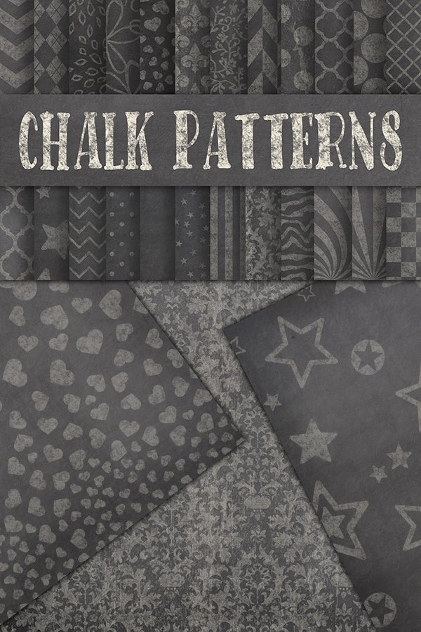 Patterned Chalk Textures Digital Paper