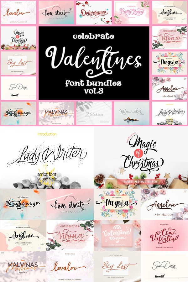 Celebrate Valentines Day Font Bundles (1146408)