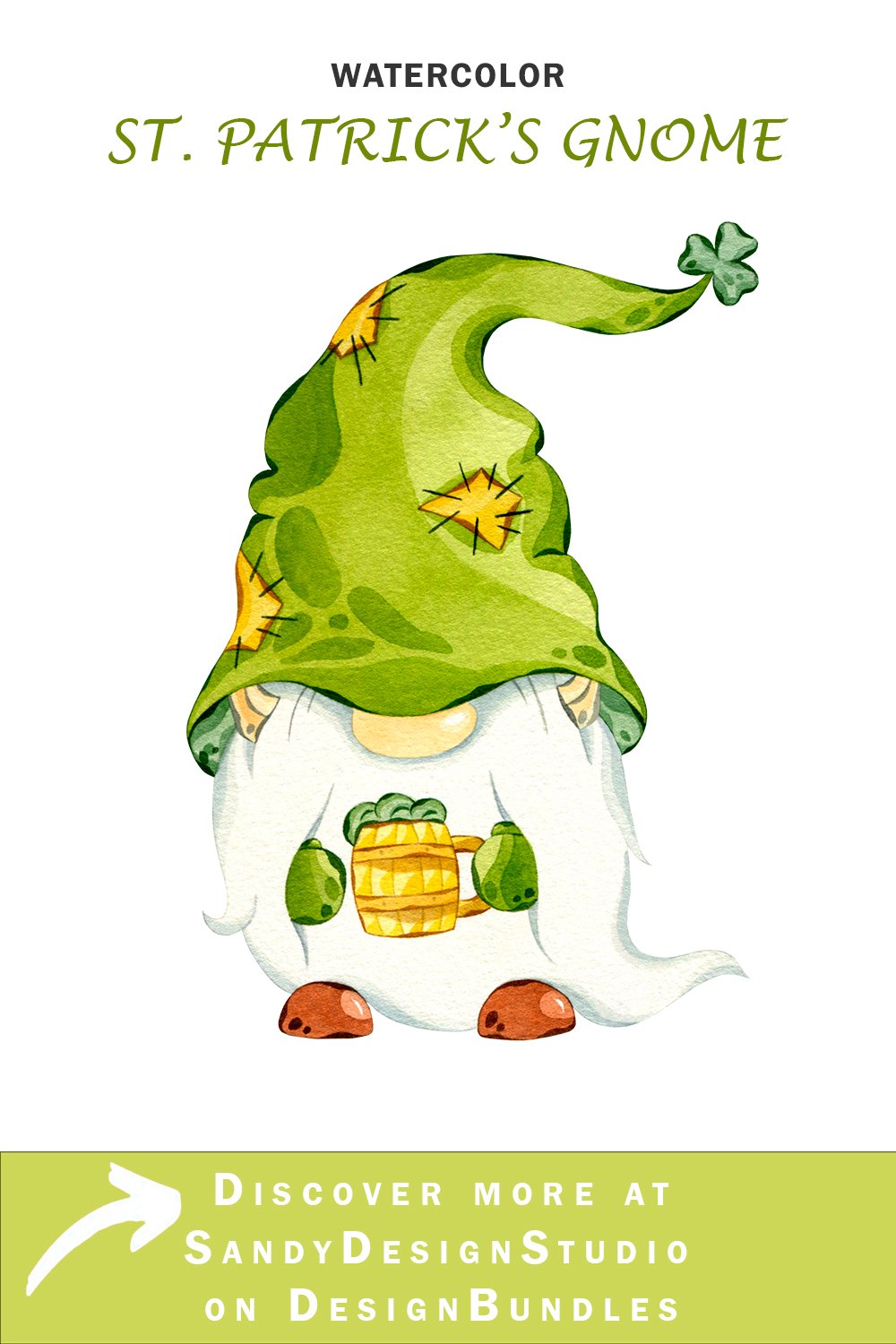 Watercolor St. Patrick's Day Gnome Design. Cute (2091927)