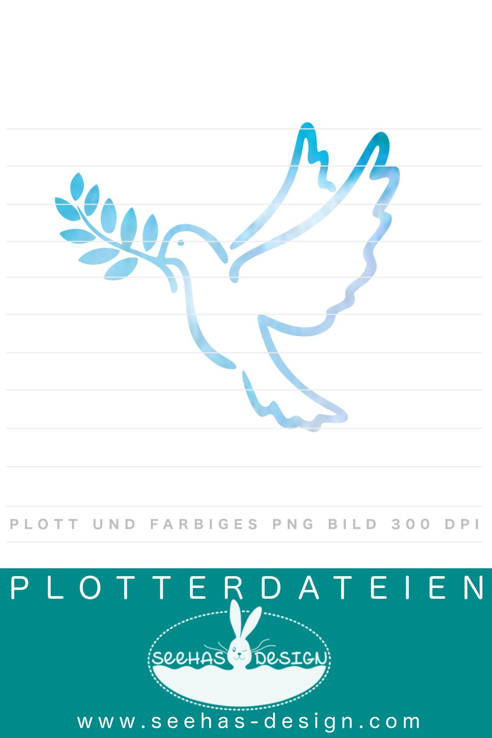 Dove with branch Cutting file SVG DXF FCM