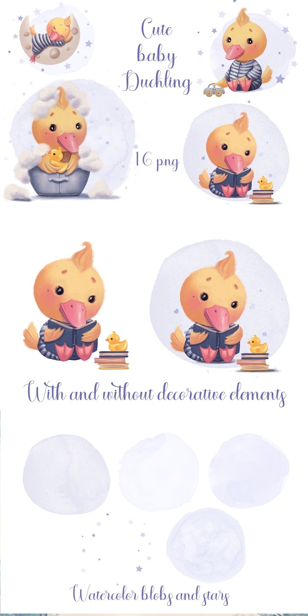 Cute ducklings clipart, little animals png, baby duckling