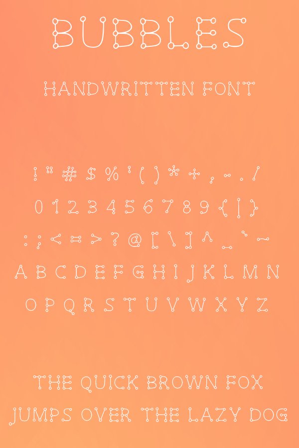 Simple handwritten font with little circles