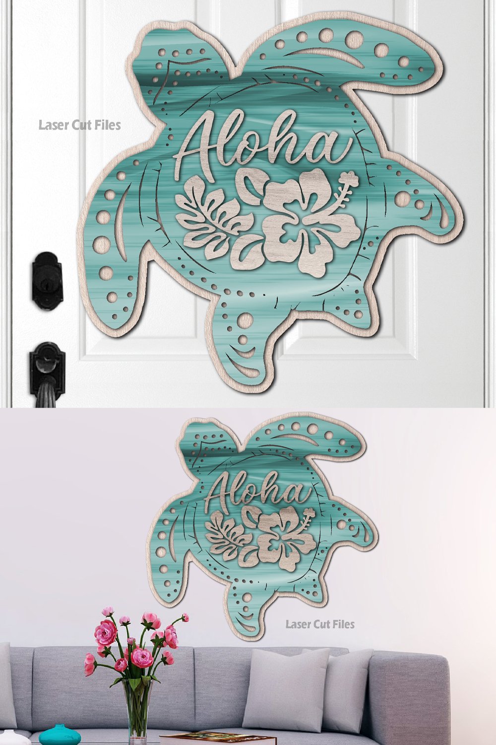 Beach Sign SVG Laser Cut Files | Aloha SVG | Turtle SVG