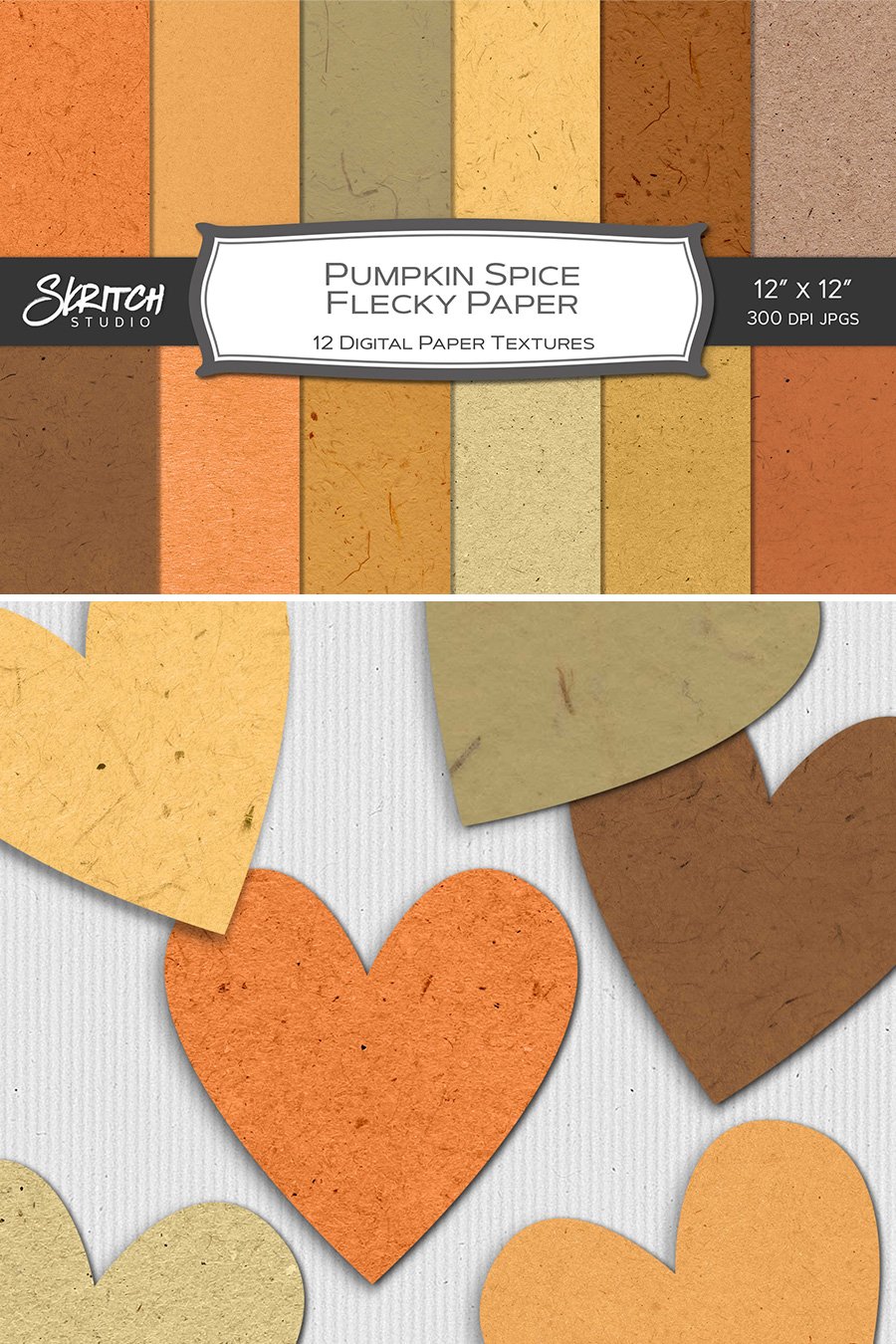 Pumpkin Spice Flecky Paper - 12 Digital Fall Papers