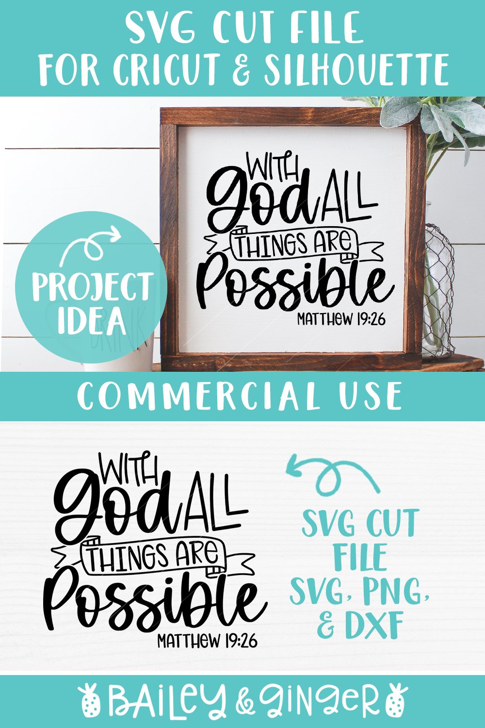 Christian Bible Verse SVG - With God All Things Are Possible