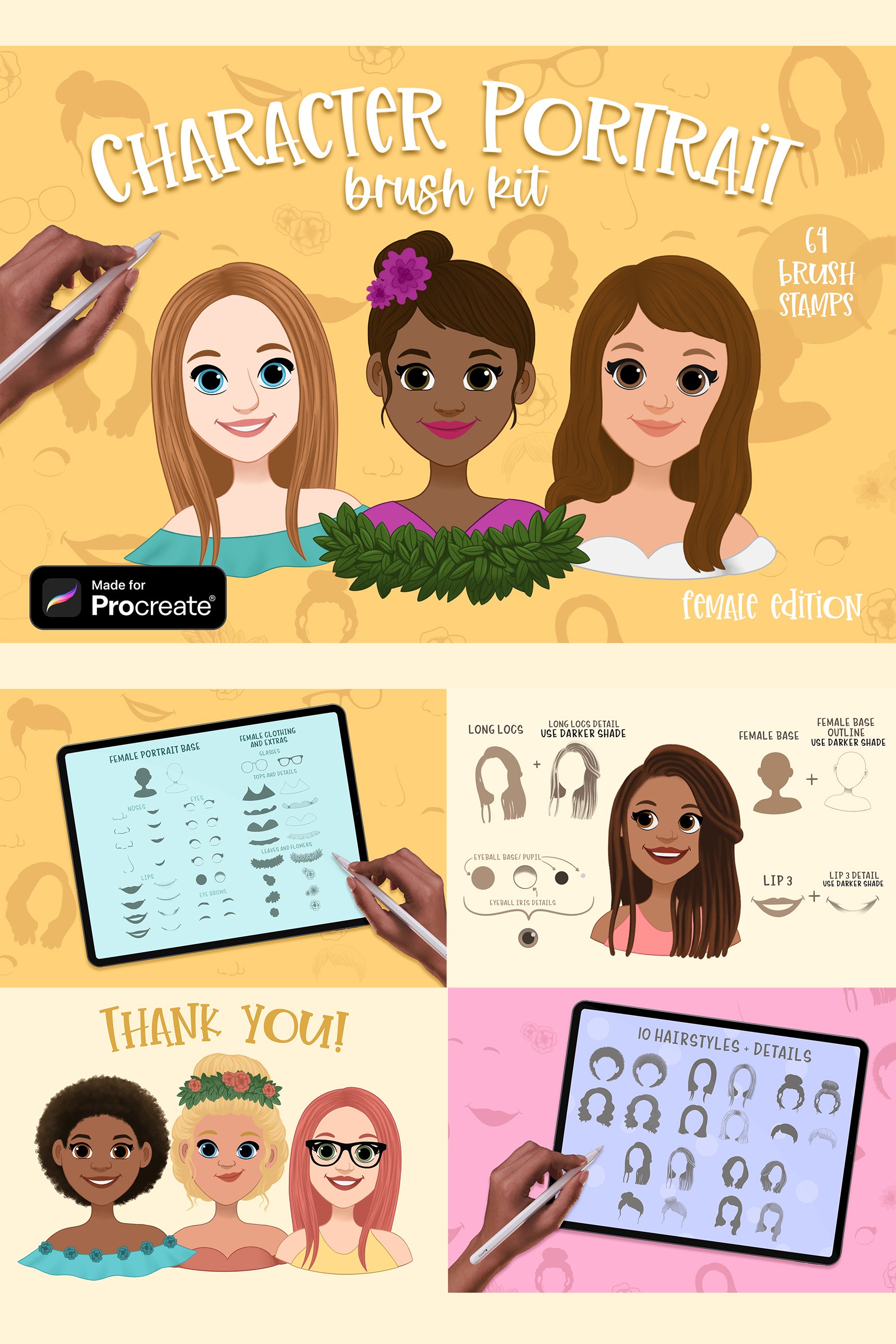 Drawing & Illustration Family Character Portrait Creator brushes for ...