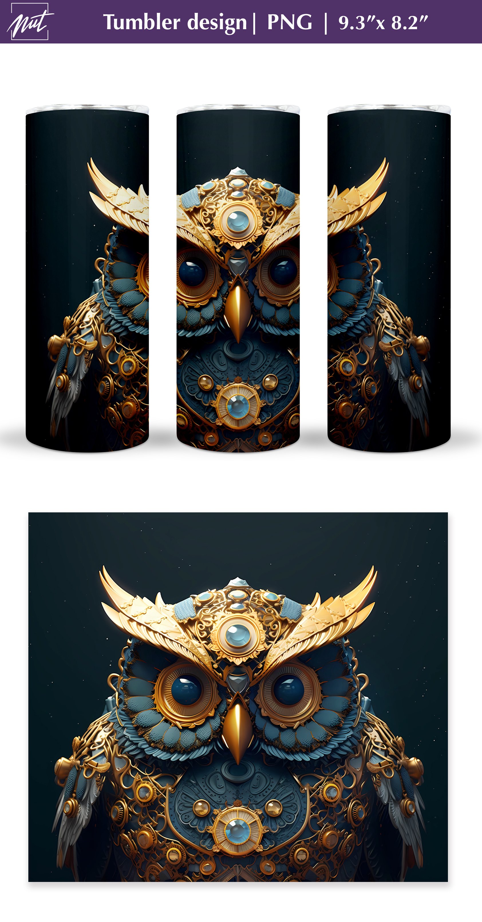 Owl tumbler sublimation, 3d owls