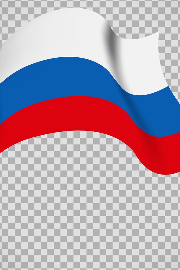 Russian flag on transparent background