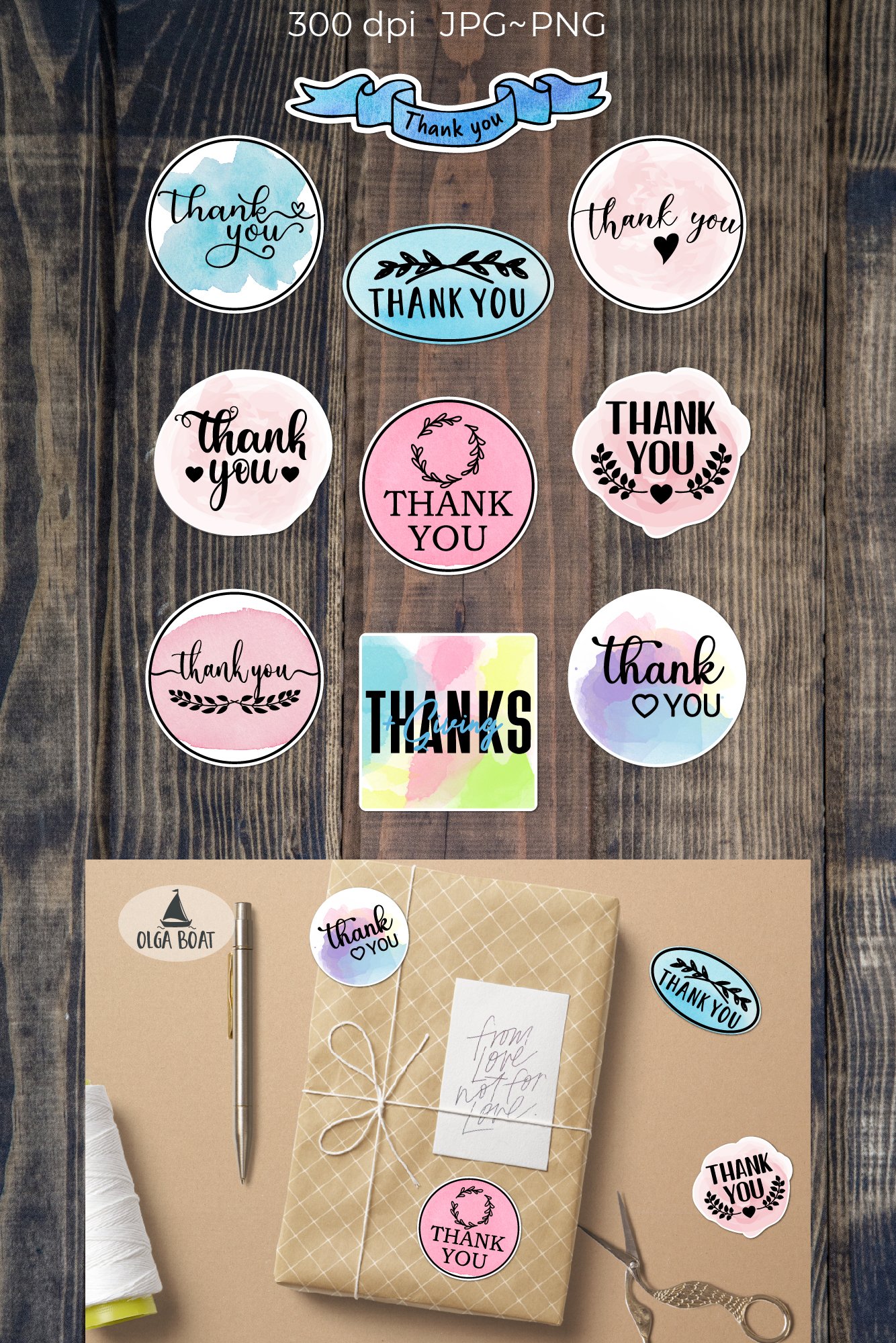 Thank you stickers Printable thank you stickers