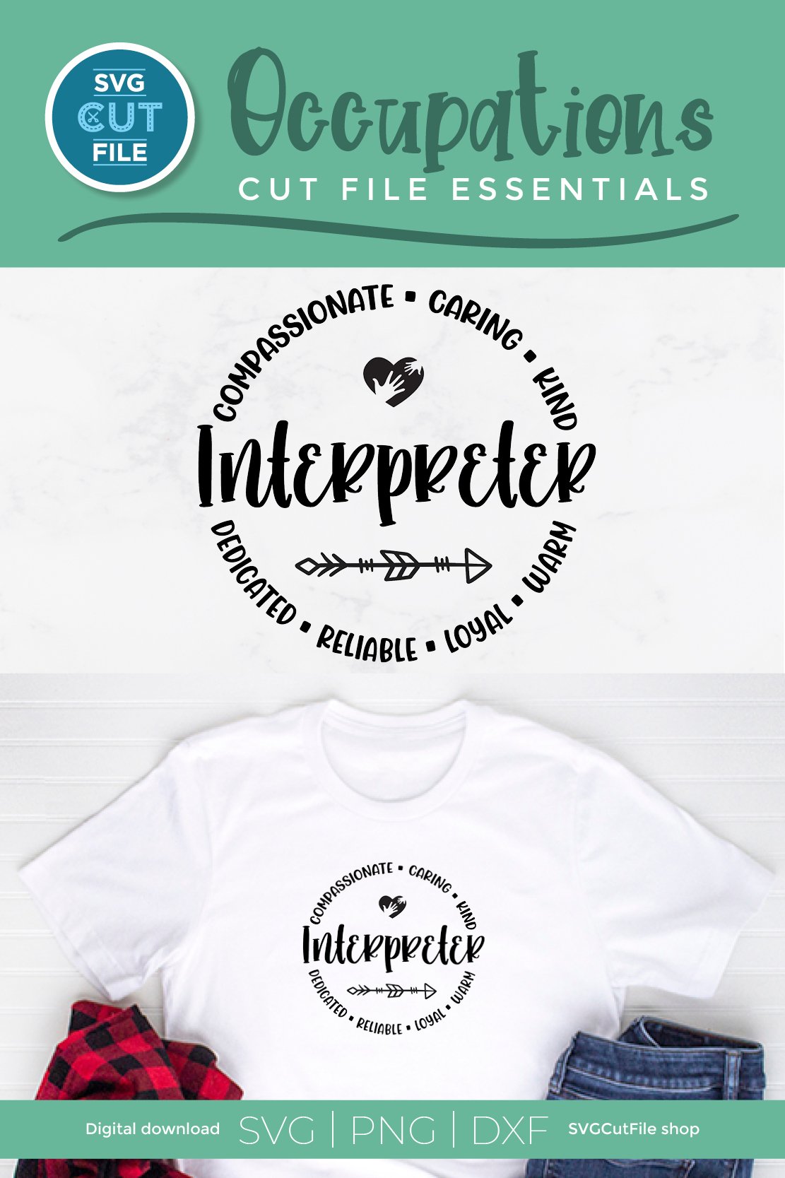 Sign Language Interpreter SVG for Cricut or Silhouette